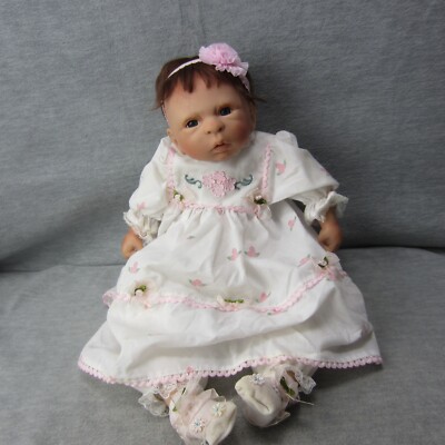 Vintage AEL Reborn Baby Doll 18in Wig Hair Inset Eyes | eBay
