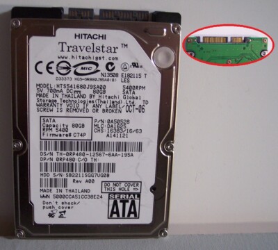 Hitachi Laptop Hard drive 80GB 2.5” SATA (Formatted and Tested) | eBay