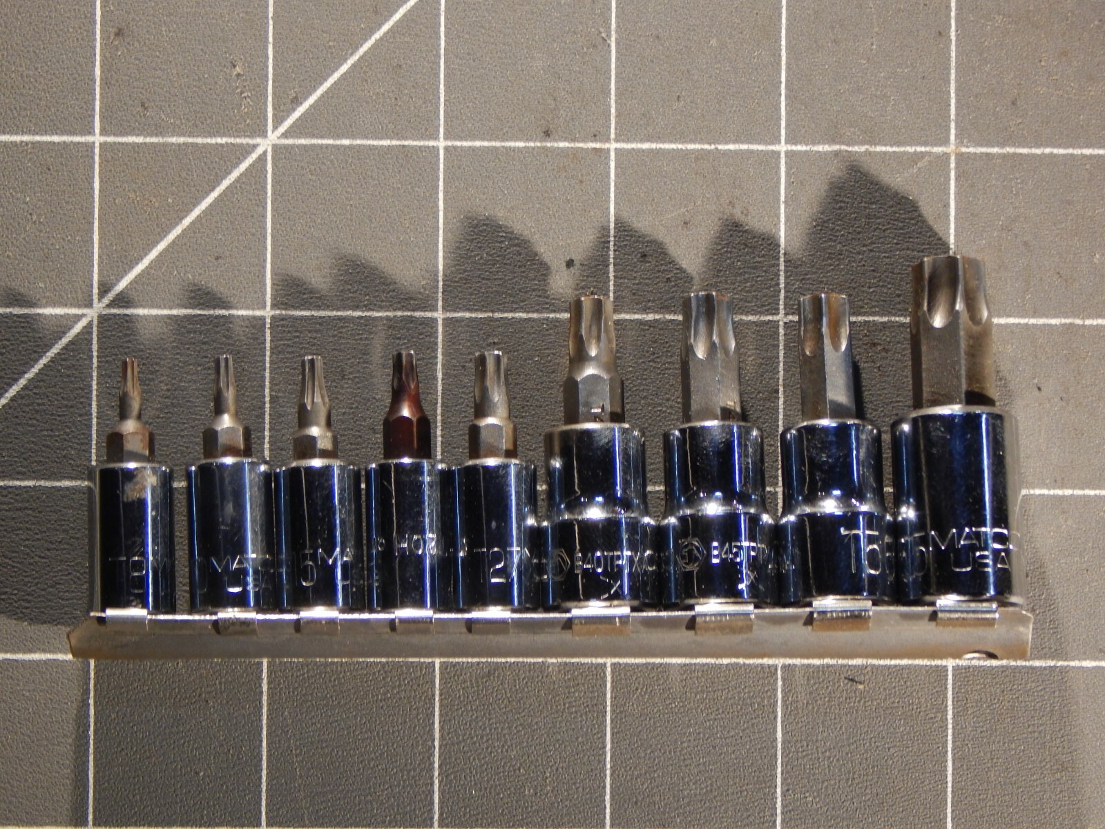 Matco 1 Mac 9Pc 1/4 3/8 Dr Tamper Proof Torx Plus Socket Driver Set T8 ...