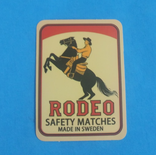 Rodeo Safety Matches Made In Sweden Cowboy Sticker 2.25" x 1.58" (F) | eBay
