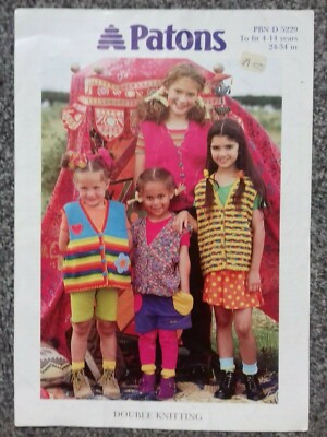 Knitting Pattern - Patons Girls Waistcoats, DK, 5229 (210209) | eBay UK
