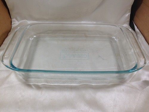 Large PYREX 3 Quart 9x13 Casserole Baking Dish Blue Tint Glass 2233 | eBay