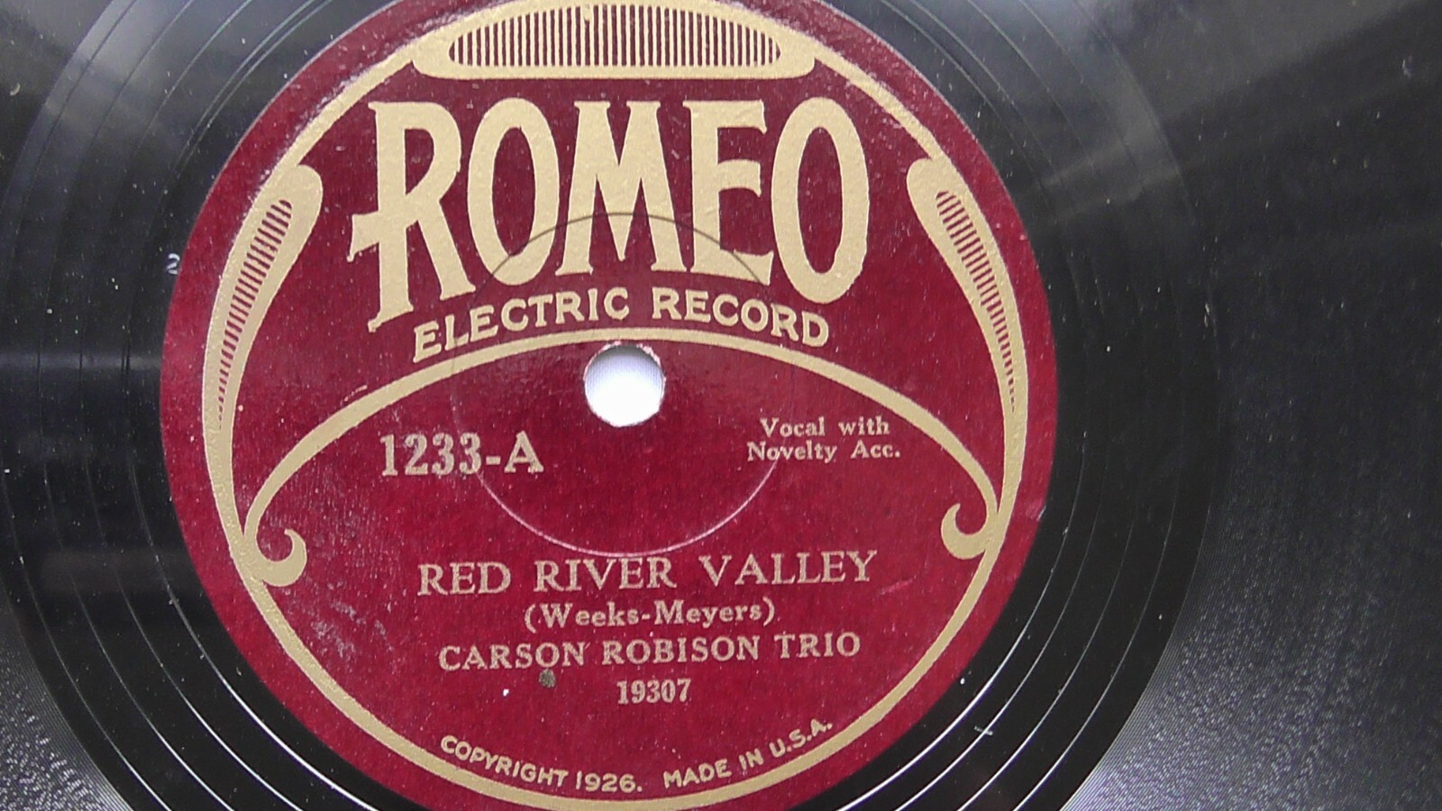 Carson Robison Trio 78rpm Single 10-inch Romeo Records #1233 Red River ...