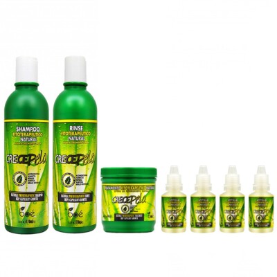 BOE Crece Pelo Shampoo + Rinse 12.5oz + Treatment 8oz + Ampolla (4 ...