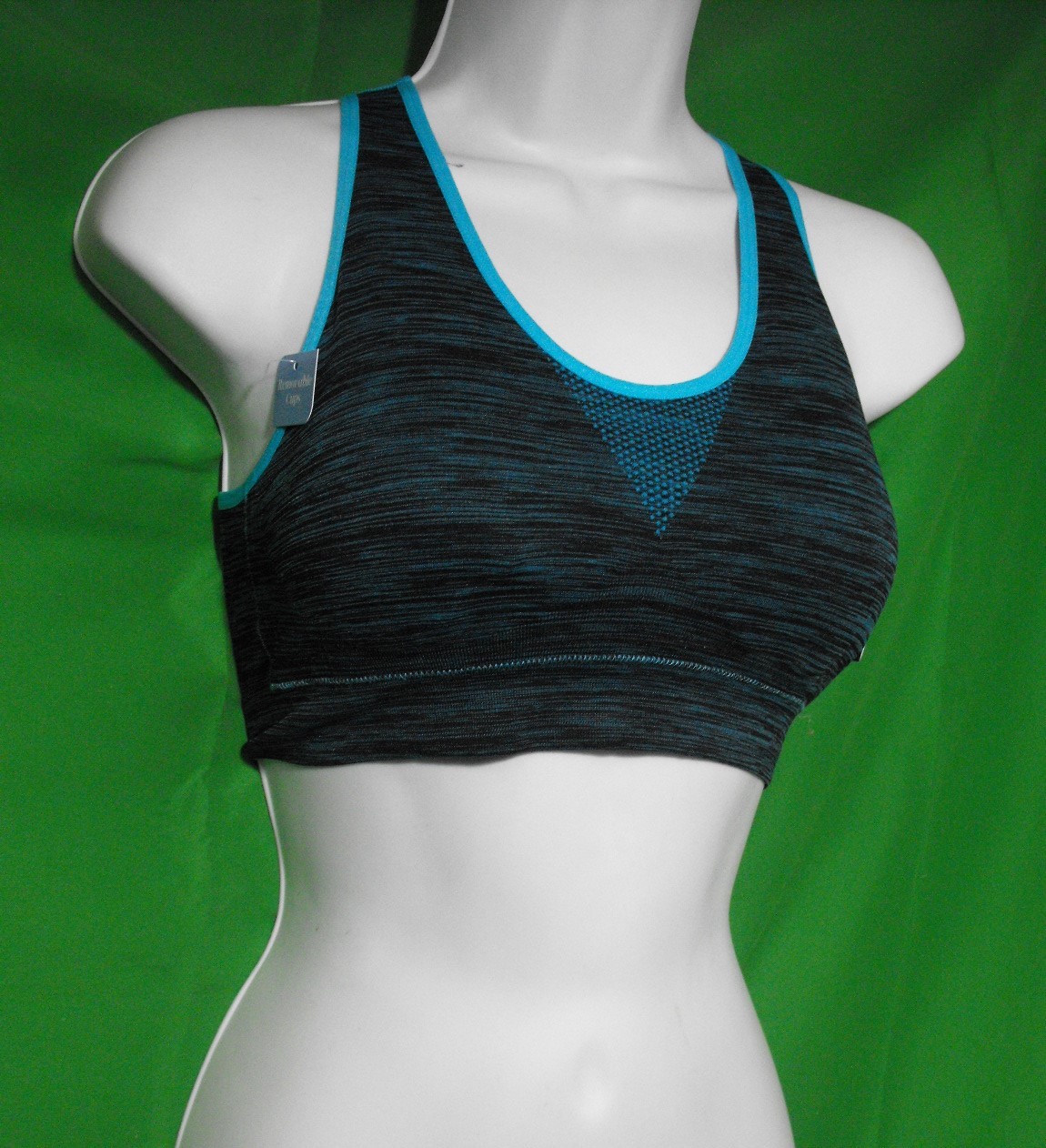 NEW JOCKEY 002135 420 BKBL SEAMFREE SPORTIES RACERBACK CROP TOP BRA M ...