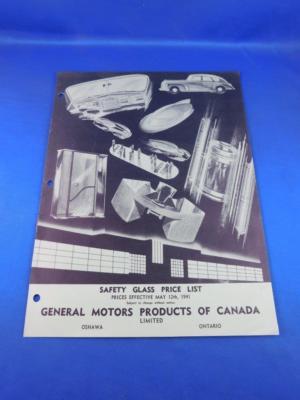 GM GENERAL MOTORS SAFETY GLASS PRICE LIST 1941 CAR TRUCK ADVERTISING ...