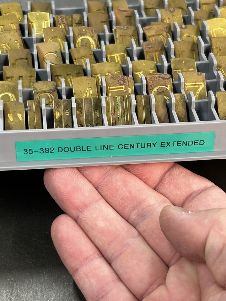 35-382 CENTURY DOUBLE LINE EXT. BRASS FONT SET NEW HERMES ENGRAVER -145 ...