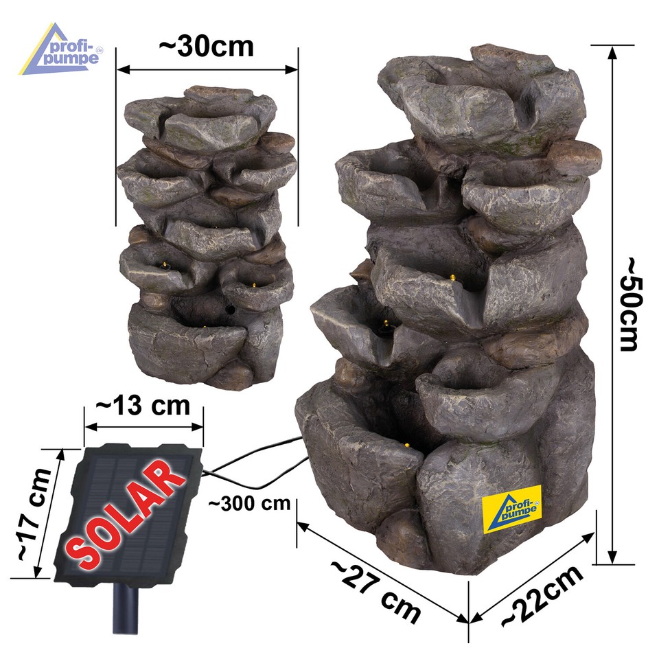 SOLAR BRUNNEN SPRINGBRUNNEN GARTEN BRUNNEN ZIER SOLAR WASSERSPIEL ...