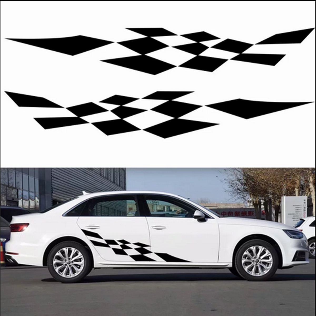 2x Car Door Side Vinyl Graphics Stickers Sports Stripe Body Decals ...