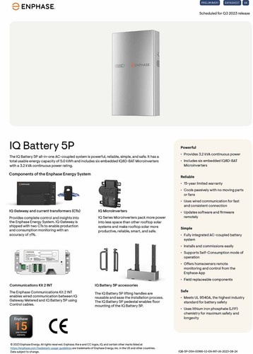 NEW Enphase IQ Battery 5P - 5.0 kWh, AC-Coupled, 15-Year Warranty, High ...