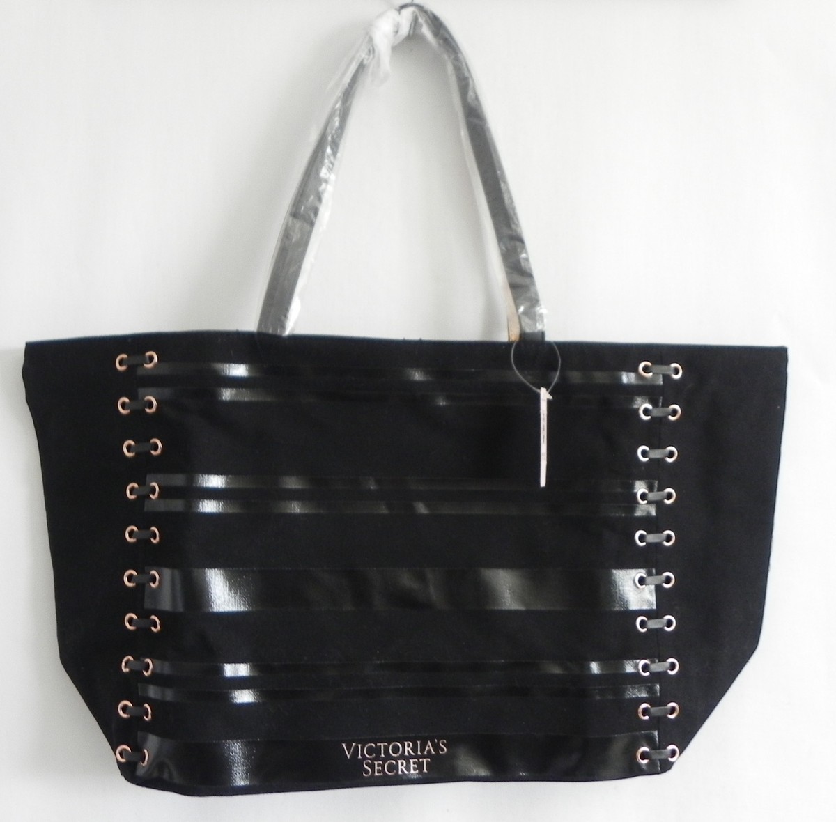 Victoria's Secret Weekender Tote Black Canvas Limited Victoria's Secret Weekender Tote Black Canvas Limited