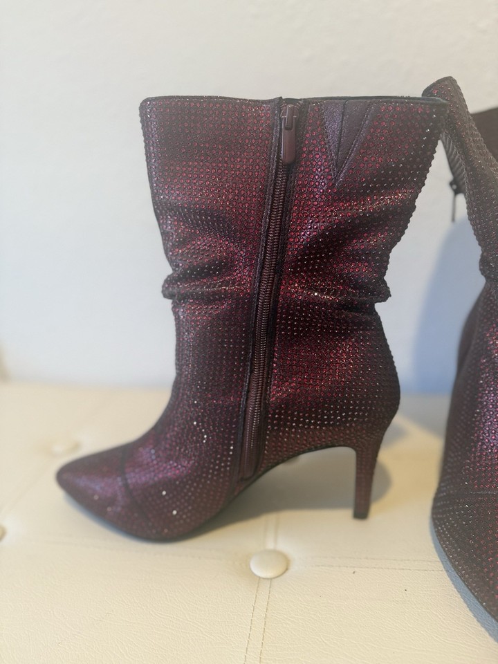 Torrid Slouchy Heel Bootie - Rhinestone Red (WW) 9 .5 Boots | eBay
