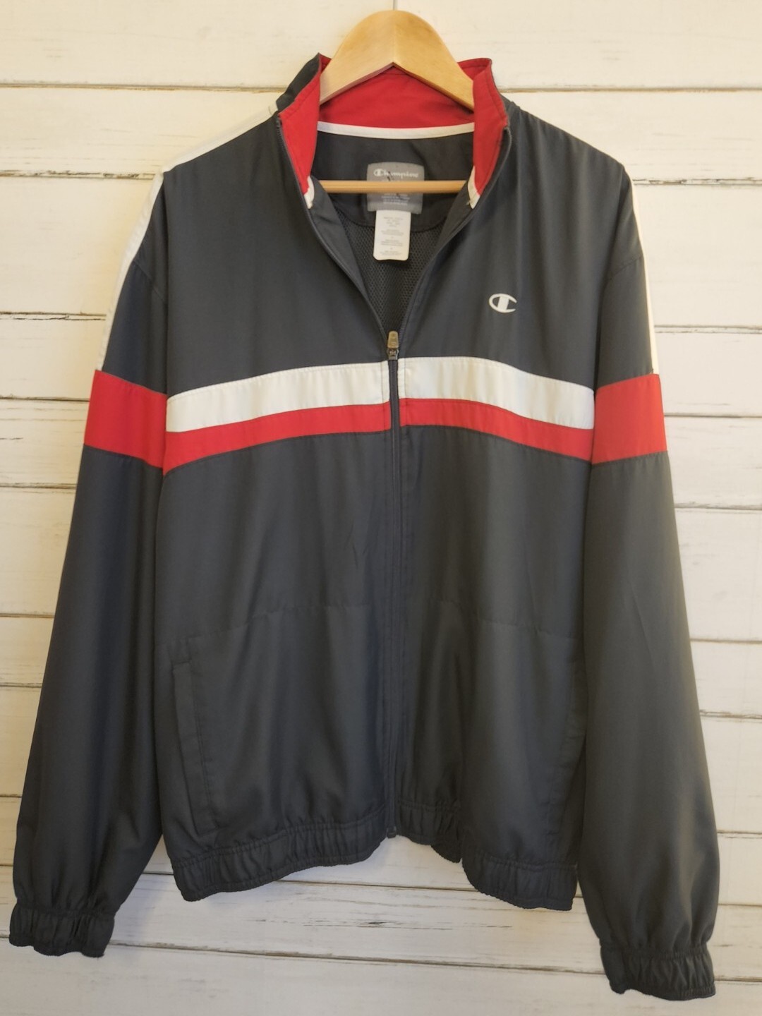 men's sz Lg double dry CHAMPION zip front windbreaker… - Gem