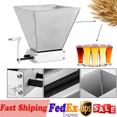 Grain Crusher Malt Mill Malt Crusher Brewer 2 Roller With Hopper Home ...