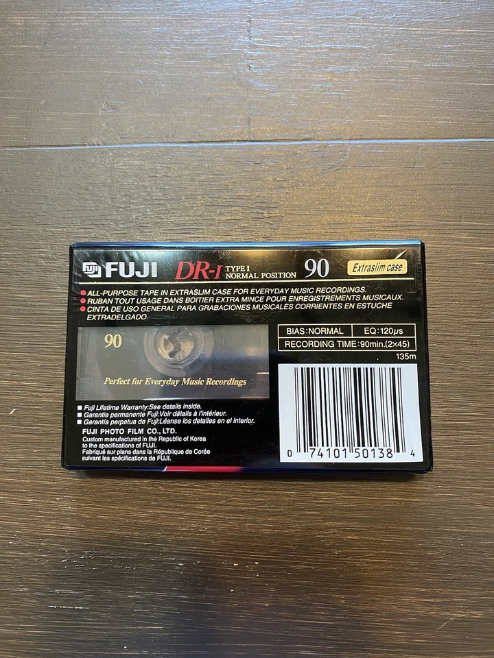 Fuji DR-I Normal Bias 90 Min Blank Audio Cassette Tape Type I Brand New ...