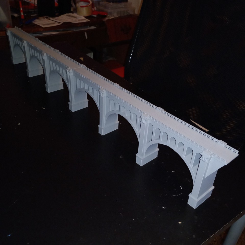 N Scale 2 Lane Bridge 30-Inch long Paulins Kill Viaduct Bridge 3D ...