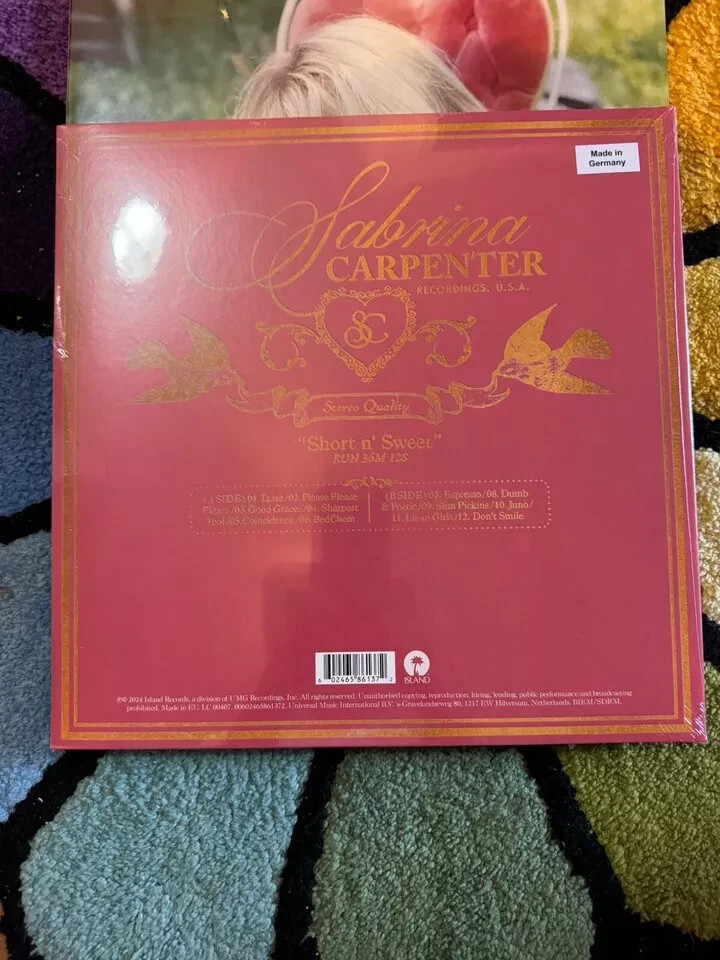 Sabrina Carpenter Short n' Sweet Alternate Cover LP Made in Germany ...