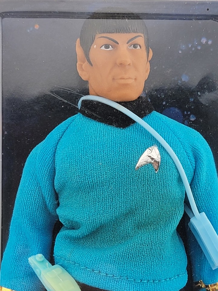 MEGO STAR TREK MR. SPOCK 6 IMAGE FRONT BLUE NAME RARE MOC #51200/2 ...