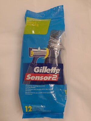Gillette Sensor 2 Disposable Razor Pivot Plus Action Lubrastrip 12ct | eBay