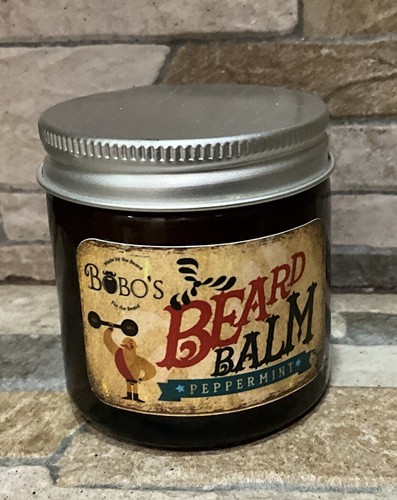 Bobo’s Made In UK Peppermint Beard Balm In Amber Glass Jar - 1.69 fl oz ...