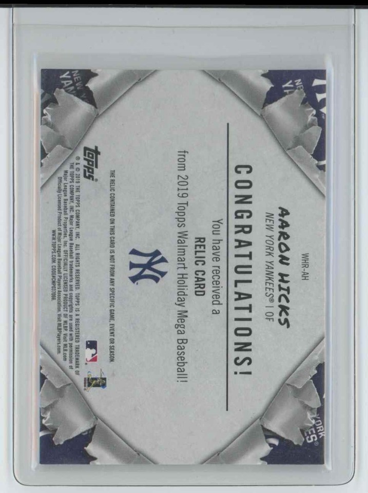 2019 Topps Holiday Relics Aaron Hicks New York Yankees #WHR-AH | eBay