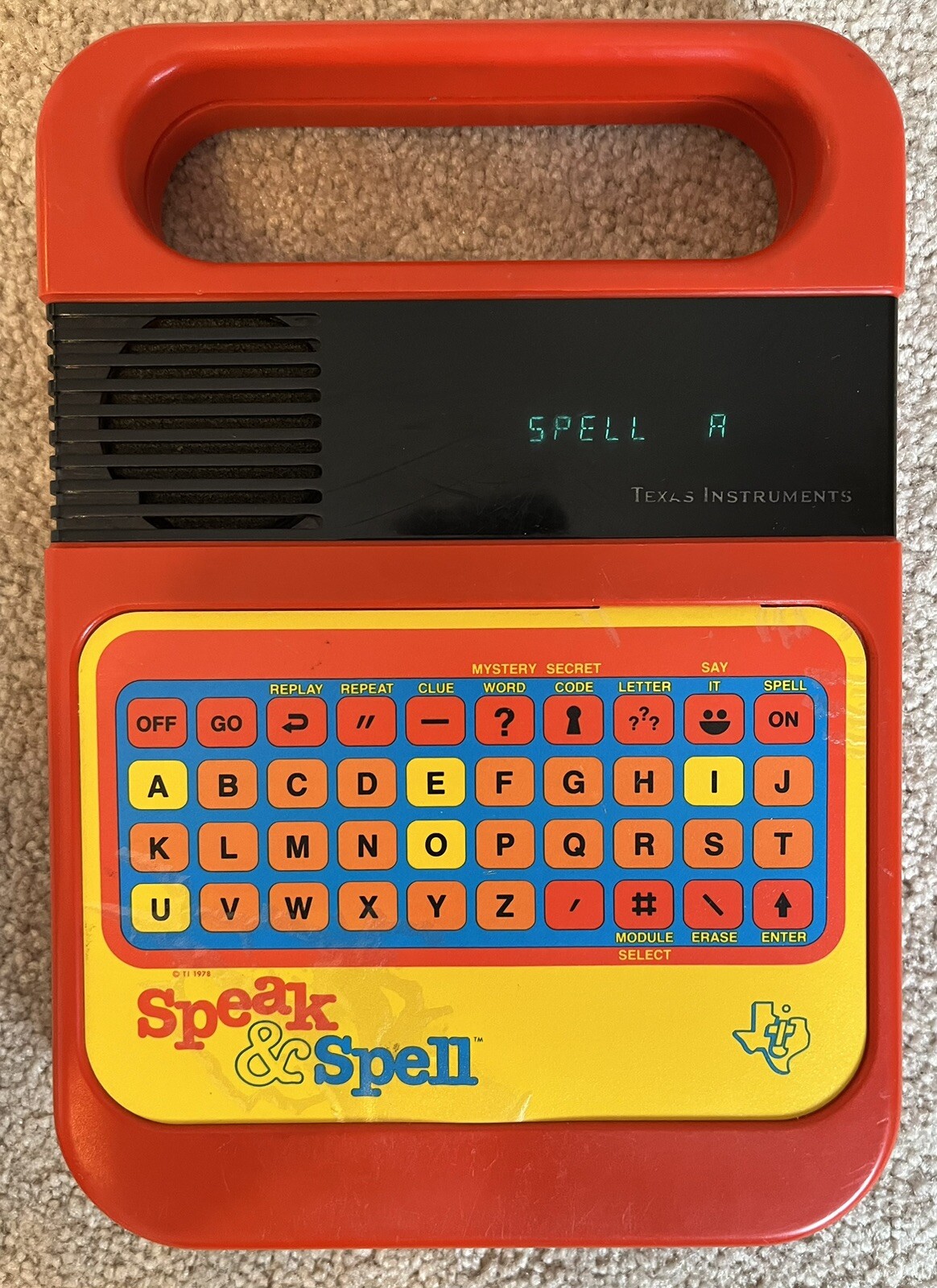 Texas Instruments Speak & Spell Vintage Talking Toy w/ Activity Book ...