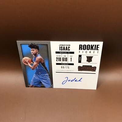 2017-18 Contenders Jonathan Isaac Rookie Ticket Variation Auto RC #08/ ...