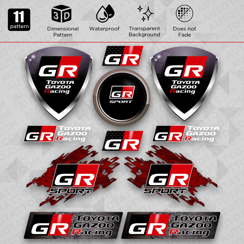Toyota Gazoo Racing GR Sport Medal Car 3D Logo Sticker Vinyl Decal ...