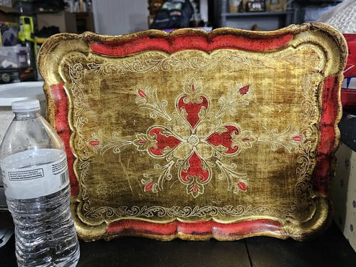 BEAUTIFUL VINTAGE ITALIAN FLORENTINE GOLD TRAY WOODEN | eBay