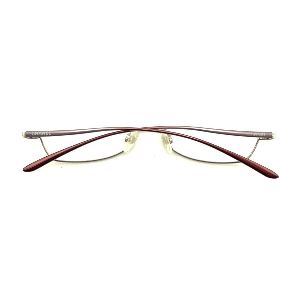 Chanel 2044-T 208 Purple Half Rim Metal Eyeglasses Frames 51-18 135 ...