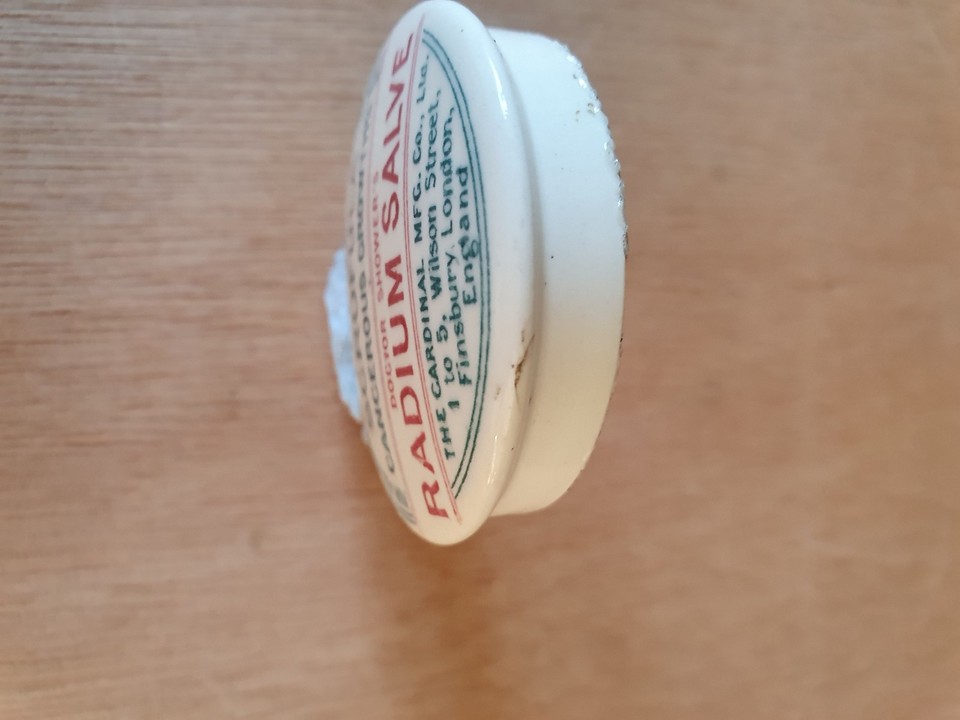 Doctor Shower's Radium Salve, Ointment Pot Lid. | eBay UK