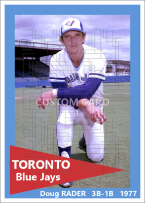 Doug Rader - 1977 Toronto Blue Jays - 2.5 x 3.5 custom card (blank back ...