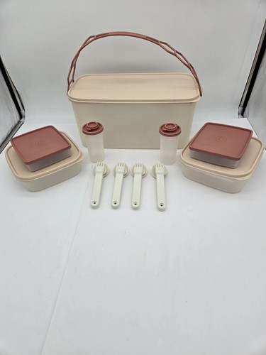 Vintage Tupperware Modular Mates Picnic Set Shakers Pink Peach Dusty ...