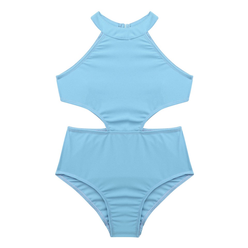 Girls Ballet Dance Leotards Gymnastic Unitards Halter Cutout Back ...