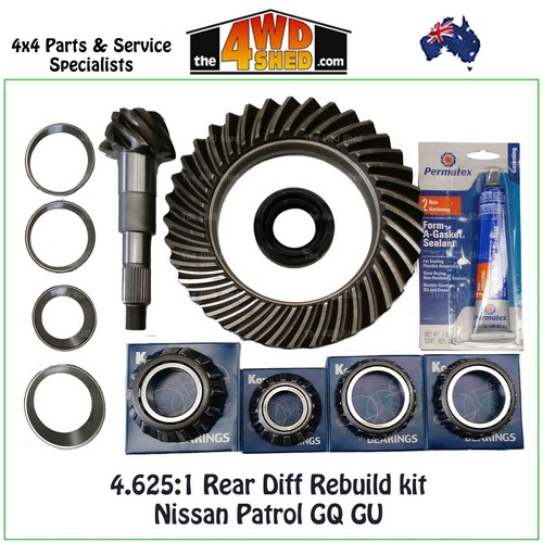 Crown Wheel & Pinion FRONT Diff Rebuild Kit fit Nissan Patrol GQ GU 4. ...