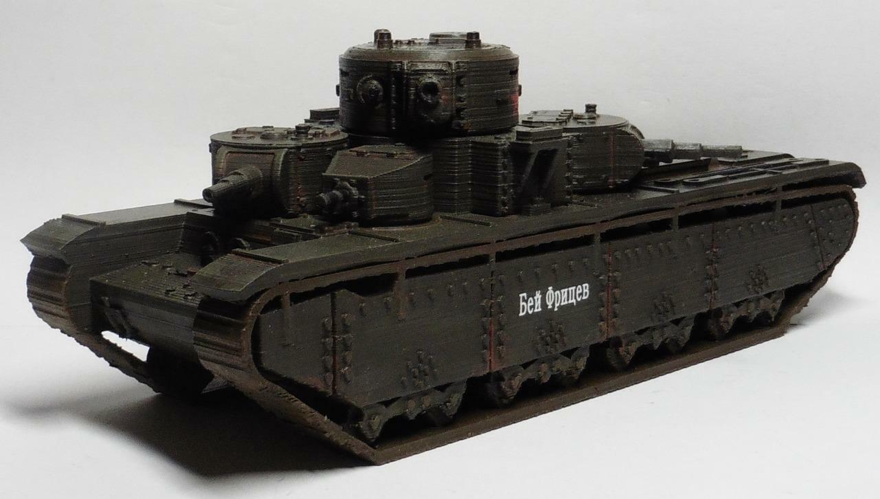 28mm 1/56 3D printed WWII Russian Soviet T35 heavy tank interwar design ...