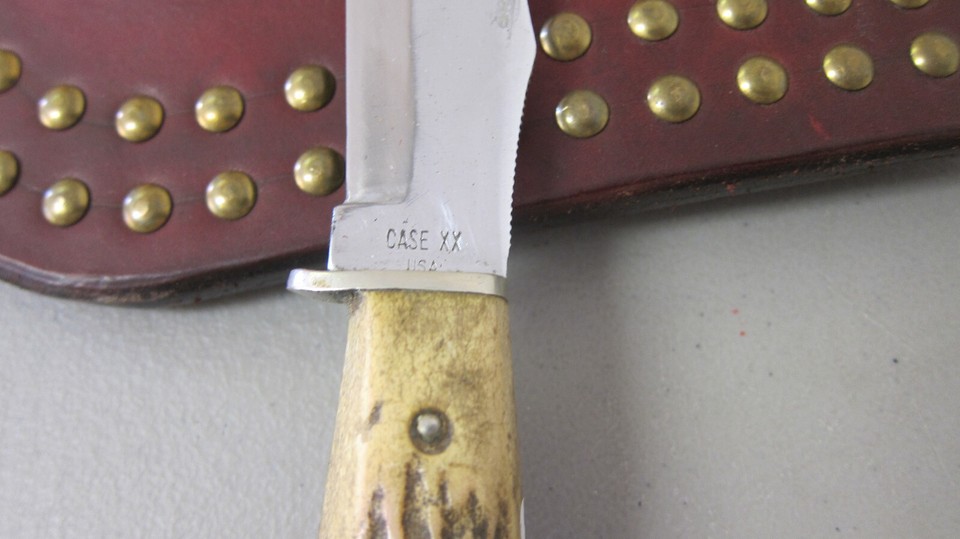 Case XX 523-5 Stag Handle Hunter Fixed Blade Knife W/ Tohannie Sheath ...