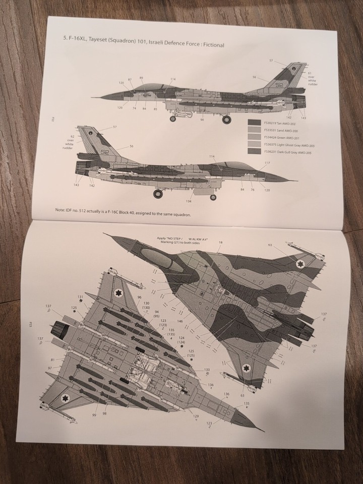 1/48 Skunkworks F-16XL 5 Markings Cartograph Decals USAF/Israel/Nasa US ...