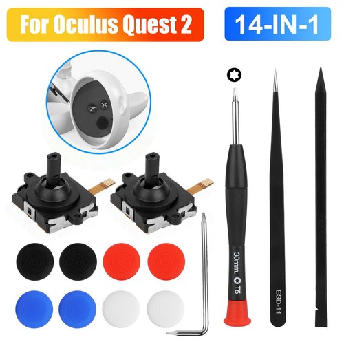 14in1 Repair Tool Kit for Oculus Quest 2 Controller 3D Analog Joystick ...