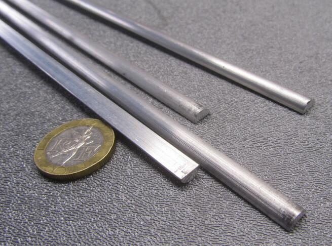 Aluminum Half Round Rod (.250") 1/4" Dia, x 3 Foot Length, 4 units, 12 ...