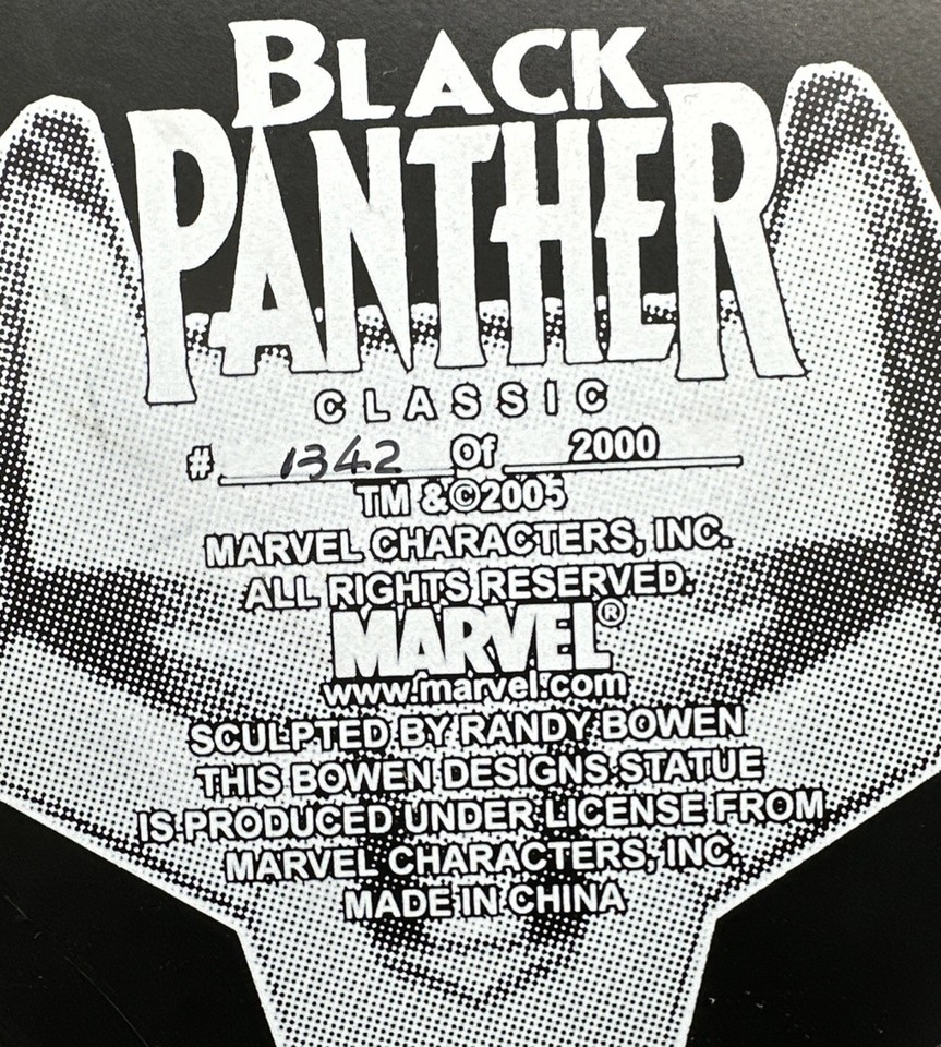 Bowen Marvel Black Panther Classic Version Painted Statue 1342/2000 | eBay