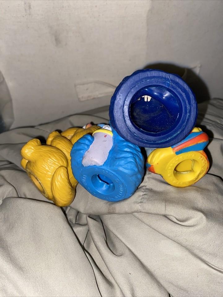 Vtg Sesame Street 4 Rubber Finger Puppets Figures Cookie SNUFFY Lot | eBay