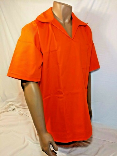Halloween Genuine Inmate pullover orange shirt collar Pocket all-size ...