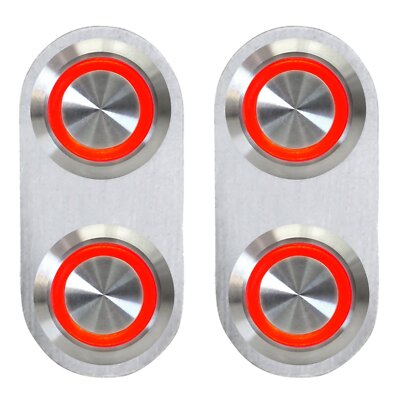 Dual Daytona Silver Billet Power Window/ Door Lock Switches w/ RED LED ...