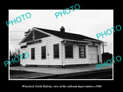 OLD POSTCARD SIZE PHOTO OF WHEELOCK NORTH DAKOTA THE RAILROAD DEPOT ...