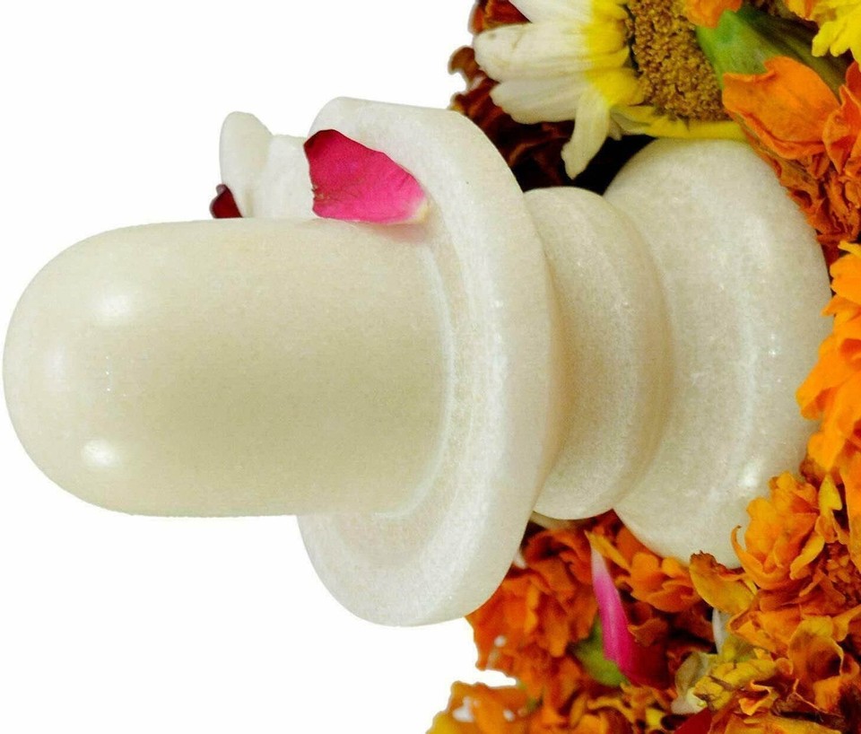 White Marble Shiva Lingam Statue Handmade Yoni Base Shivling Hindu ...