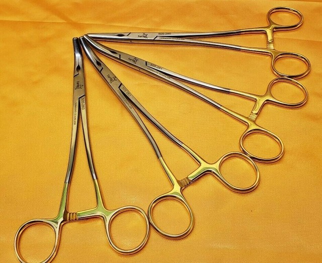 Zeppilin Hysterectomy Clamps 21 cm Set of 4,Straight,Curved,Slight ...