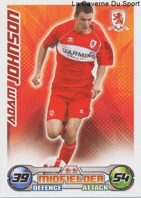 ADAM JOHNSON # ENGLAND MIDDLESBROUGH.FC CARD PREMIER LEAGUE 2009 TOPPS ...