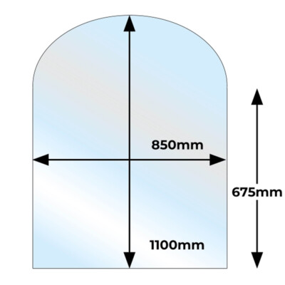 Glass Hearth Arch Shape 1100mm x 850mm - 12mm Toughened | eBay UK