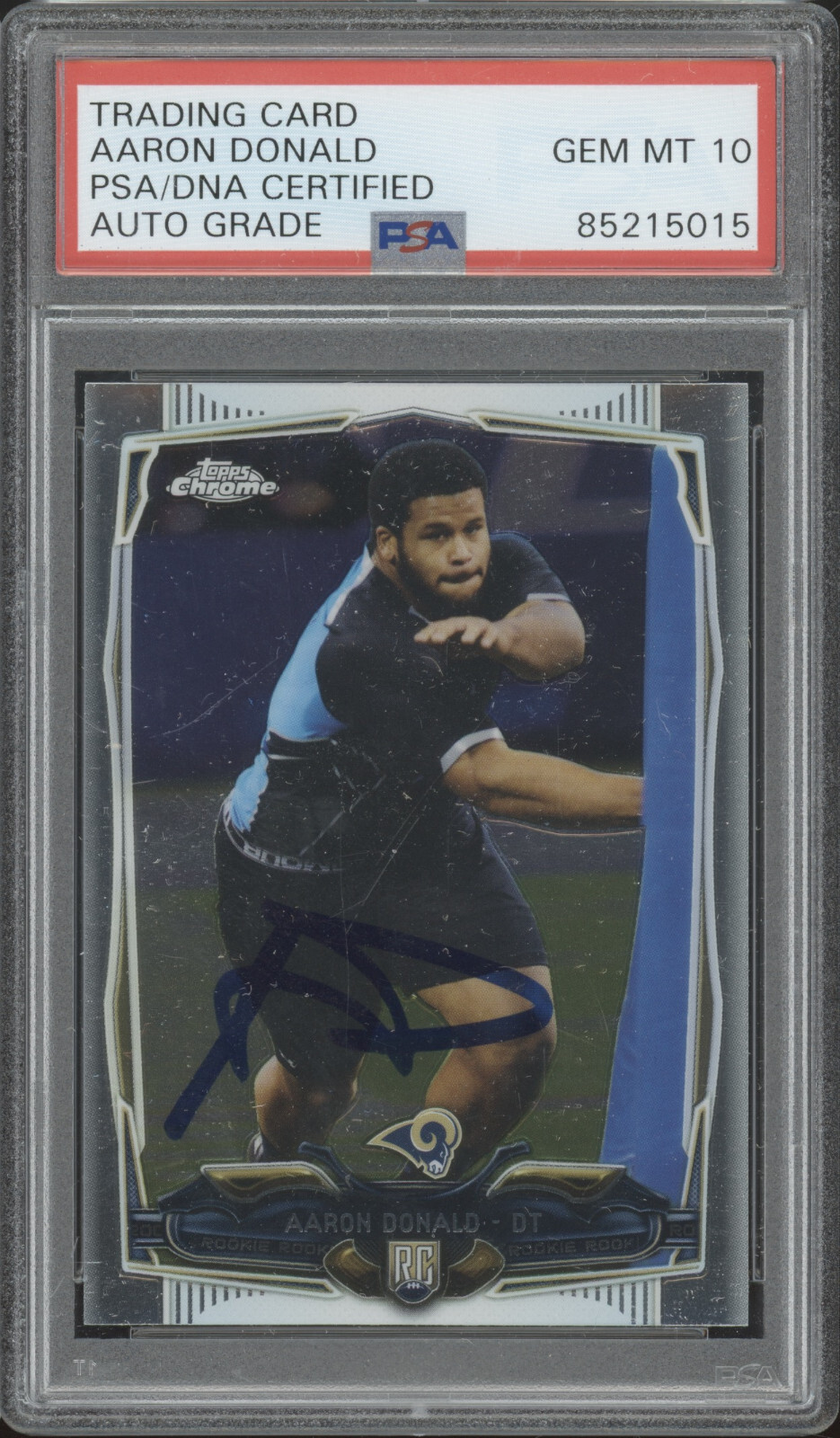 2014 Topps Chrome #175 Aaron Donald Autograph RC Rookie Gem Mint PSA ...